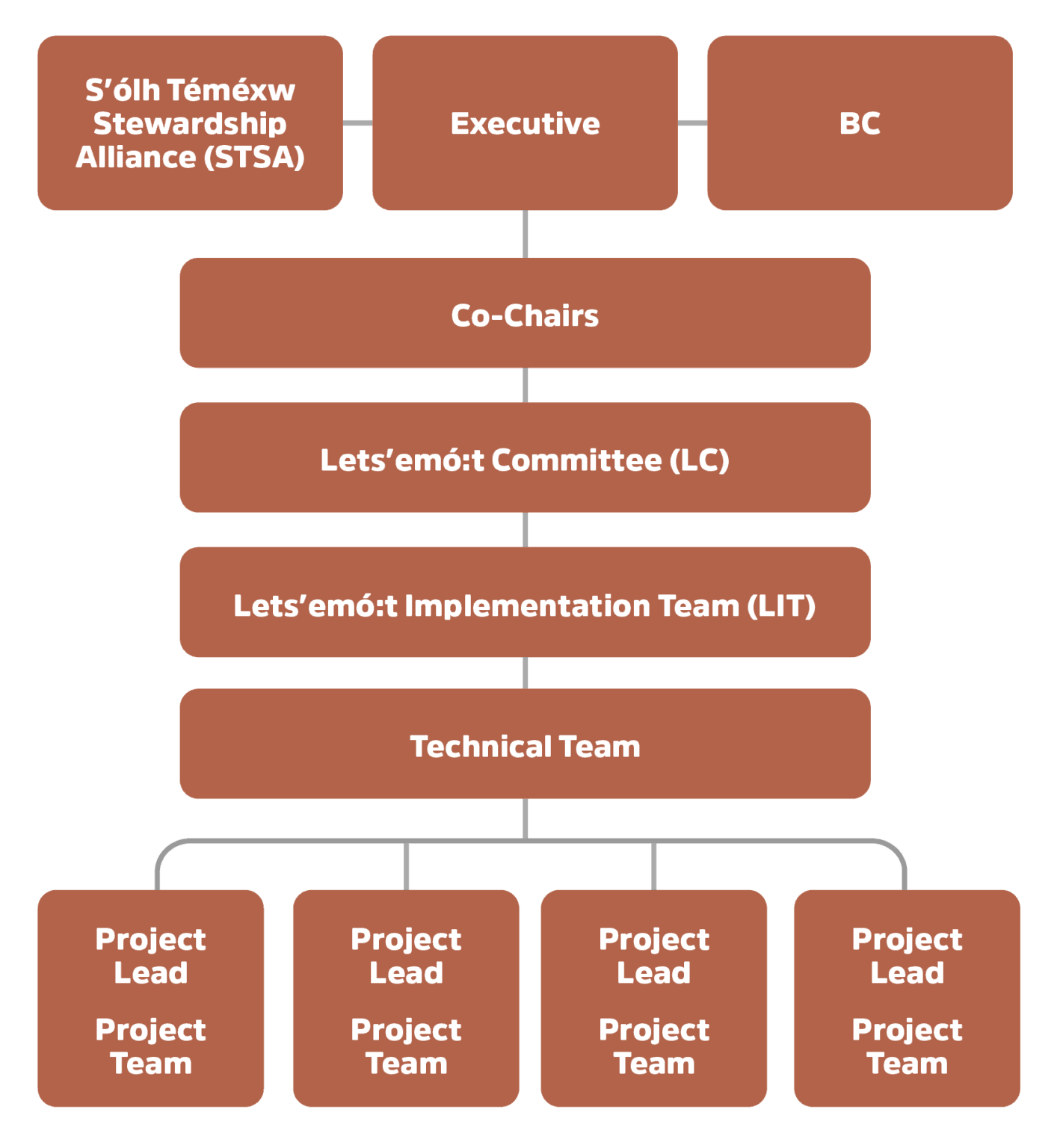 Project Organizational Structure - S’ólh Téméxw Stewardship Alliance